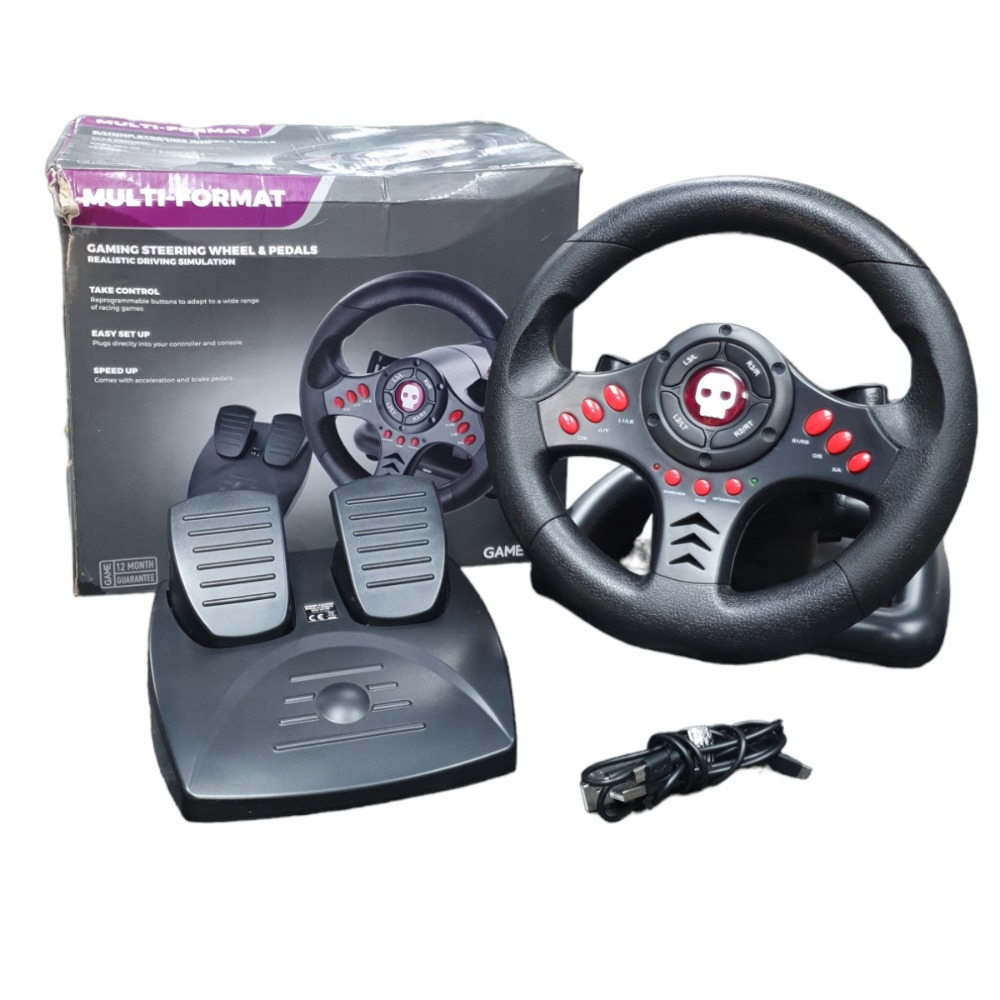 Pre-owned GAMEWare Essentials Gaming Steering Wheel & Pedals - Own4Less